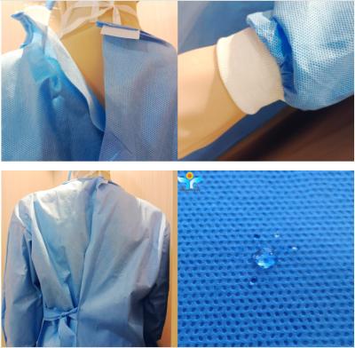 China Disposable Breathable Non Woven SMS Surgical Gown For Sterile Medical Treatment for sale