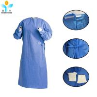 China Knitted Cuff Surgical gown Utrosonic Welding 45gsm sterilization individul package for sale