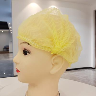 China Soft Disposable PP Hair Net Cap For Factory In White Blue Yellow Pink for sale