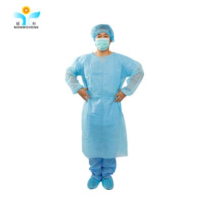 China Disposable Breathable Soft Isolation Gowns With Collar Tie Sleeves for sale