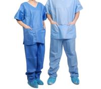 China SMMS Disposable Surgical Gown Short Sleeve Patient Suits  For Hospital for sale