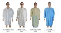 China Breathable Waterproof Non Woven Disposable Lab Coat In White / Blue for sale