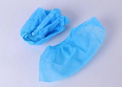 China Disposable Shoe Covers White Blue Pink 20 - 40gsm PP SMS PE CPE Plastic for sale