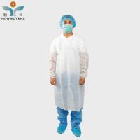 China DISPOSABLE LAB COAT NON WOVEN FABRIC WHITE/BLUE 10PCS/BAG MEDICAL/LABORATORY for sale