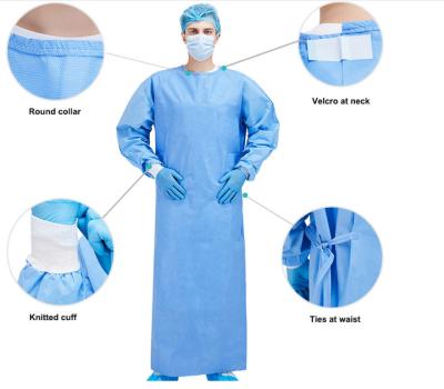 China Anti-Alcohol Protective Surgical Gown With Knitted Cuff Comfortable And Eco-Friendly Design for sale