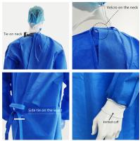China 30-50gsm Blue Disposable Surgical Gowns For Infection Control for sale