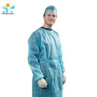 China Dust-proof and Waterproof 20gsm blue Disposable Isolation Gown PP PE SMS Isolation Cloth for sale