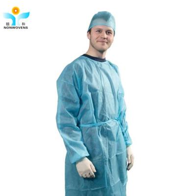 China Dust-proof and Waterproof 20gsm blue Disposable Isolation Gown PP PE SMS Isolation Cloth for sale