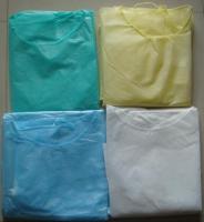 China Long Sleeves Knitted Cuff PP PE material Disposable Isolation Gown for sale