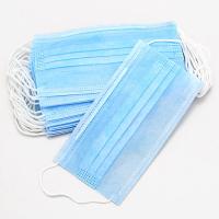 China OEM PP+M+PP Blue White Breathable  Non Woven 3 Ply Disposable Face Mask for sale