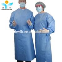 China 120*140cm SMS Medical Blue Reinforced Disposable Surgical Gown for Doctor for sale