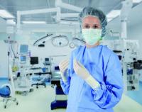 China 45g SMS Blue Surgical Gown Level 3 For Hospital Laboratory for sale