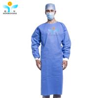 China FDA Dust Proof Disposable Medical Surgical Gown Blue Anti Alcohol for sale