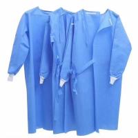 China EO Sterile Disposable Surgical Gown 50gsm With Knitted Cuff for sale