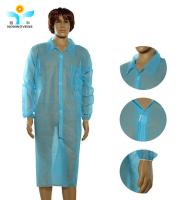 China SMS Disposable Lab Coats Elastic Cuff 108*142cm For Medical Uniform for sale