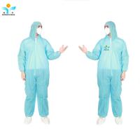 China OEM SMS Disposable Protective Coverall , Dust proof Acid Resistant Coveralls for sale