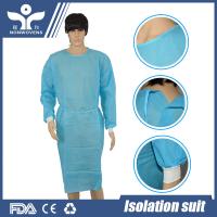 China Long Sleeves Knitted Cuff PP PE material Disposable Isolation Gown for sale