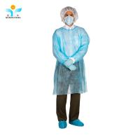 China Non Sterilization Polypropylene Isolation Gown surgical Velcro Cuffs Elastic for sale