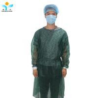 China 30g Disposable Isolation Gown , SMS Non Woven Protective Gown with Knitted Cuffs for sale