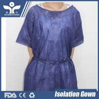 China 30g Disposable Isolation Gown , SMS Non Woven Protective Gown with Knitted Cuffs for sale