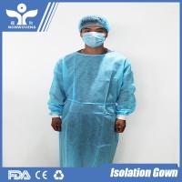China 30g Disposable Isolation Gown , SMS Non Woven Protective Gown with Knitted Cuffs for sale