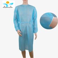 China Long Sleeves Knitted Cuff PP PE material Disposable Isolation Gown for sale