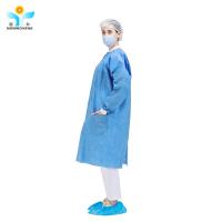 China knitted cuff Disposable Lab Coat , SMS Disposable Dental Lab Jackets for sale
