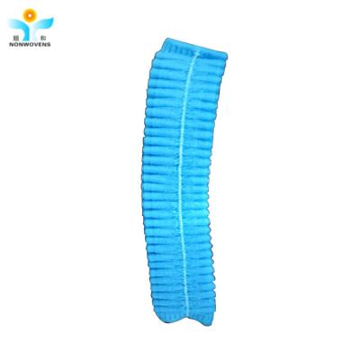 China 18'' 21'' Disposable Hair Caps Medical Strip Clip single / double elastic for sale