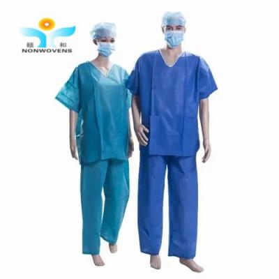 China Scrub Disposable Protective Suits Anti Static with Short Sleeve ISO approval for sale