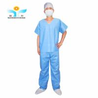 China SMS Medical Scrub Suits Uniforms Single Use Short Sleeve Disposable Gown for sale