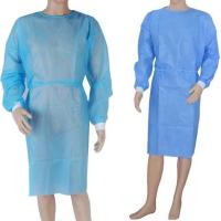 China Blue PP+PEe Surgical Disposable Isolation Gown With Long Sleeves Medical Suppliers CE for sale