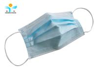 China Customized Breathable Disposable Earloop Blue Face Mask 3 Ply For Adult Protection for sale