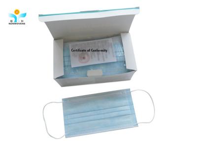 China Customized Breathable Disposable Earloop Blue Face Mask 3 Ply For Adult Protection for sale