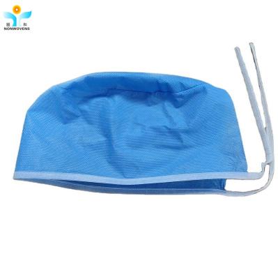 China Medical Disposable PP SMS Net Cap Non Woven Surgeons Doctors With Tie On for sale