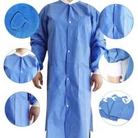 China Nonwoven Colorful Disposable Lab Coat With Hook & Loop Pocket for sale