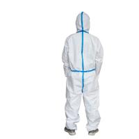 China 65gsm Waterproof Disposable Hooded Coverall With Microporous Fabric For Chemical for sale