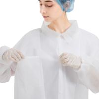 China Nonwoven Colorful Disposable Lab Coat With Hook & Loop Pocket for sale