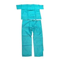 China Round Collar Disposable Protective Scrub Suit With Pants For Patient Breathable for sale