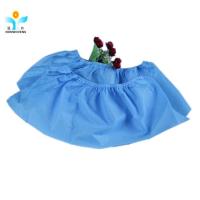 China 30gsm Non Slip Foot Covers Plastic Blue Non Woven Polypropylene Shoe Covers for sale