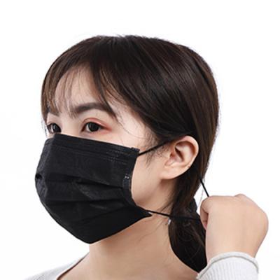 China Disposable Medical 3 Ply Non Woven Face Mask Black Color for sale