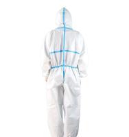 China White PE Disposable Protective Suits Clothing Nonwoven Safety Hooded Coverall for sale