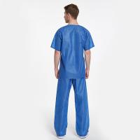 China Short Sleeve SMS Disposable Protective Suits Sustainable Disposable Scrub Suits for sale