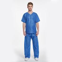 China Short Sleeve SMS Disposable Protective Suits Sustainable Disposable Scrub Suits for sale