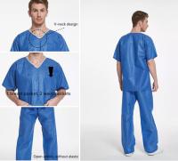 China Short Sleeve SMS Disposable Protective Suits Sustainable Disposable Scrub Suits for sale
