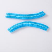 China Double Elastic Disposable Hair Net Cap Bouffant Head Net Mob Stripe for sale