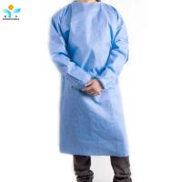 China Isolation Disposable Surgical Gown Waterproof With Knit Cuff Waist Ties for sale