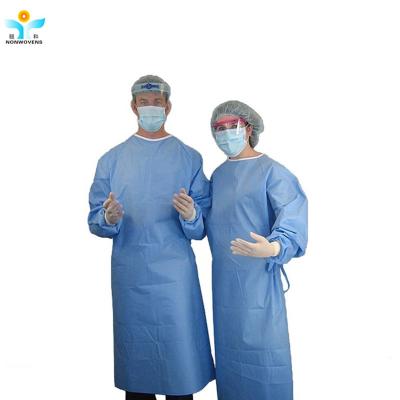 China 30gsm-50gsm Operating Room Gown SMS/SMMS/SSMMS Surgical Gown for sale