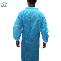 China Blue Single Use Long Sleeve Non Sterile Lab Coats Disposable Clinical Gowns for sale