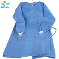 China Isolation Disposable Surgical Gown Waterproof With Knit Cuff Waist Ties for sale