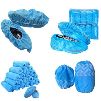 China Disposable Shoe Covers White Elastic 20 - 40gsm PP SMS PE CPE Plastic for sale